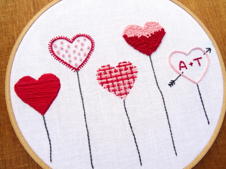 5 FREE Heart Embroidery Patterns {DIY Tutorial} - Wandering Threads ...