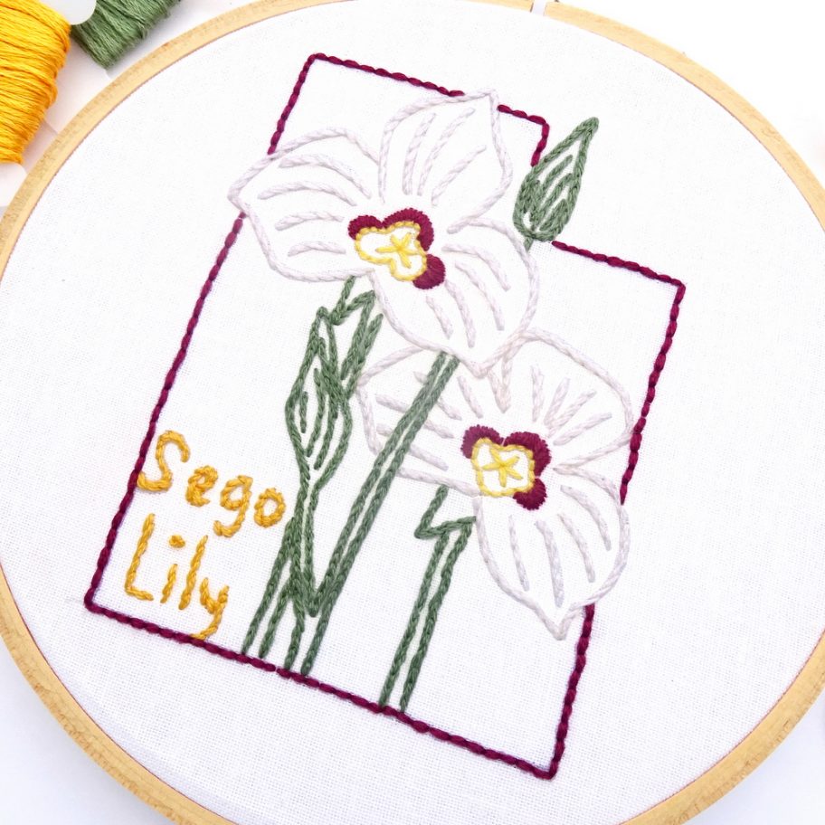 Utah Flower Hand Embroidery Pattern {Sego Lily} - Wandering Threads ...
