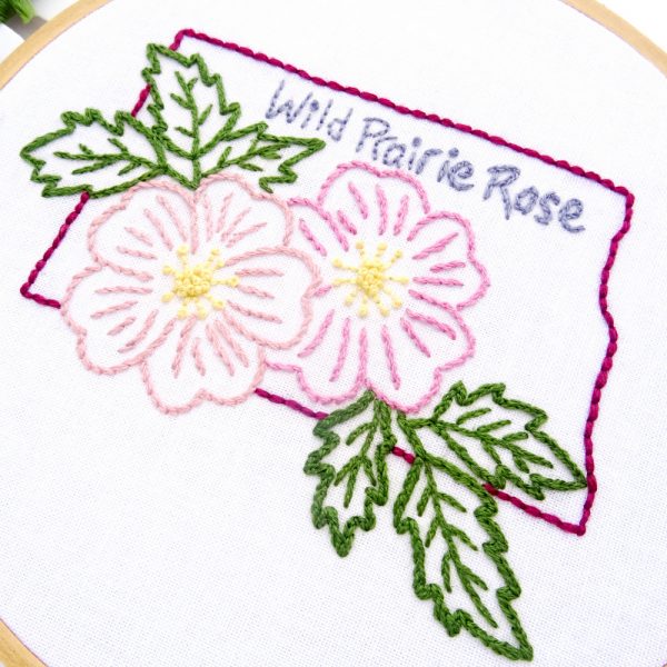 North Dakota Flower Hand Embroidery Pattern {Wild Prairie Rose ...