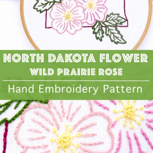North Dakota Flower Hand Embroidery Pattern {Wild Prairie Rose ...