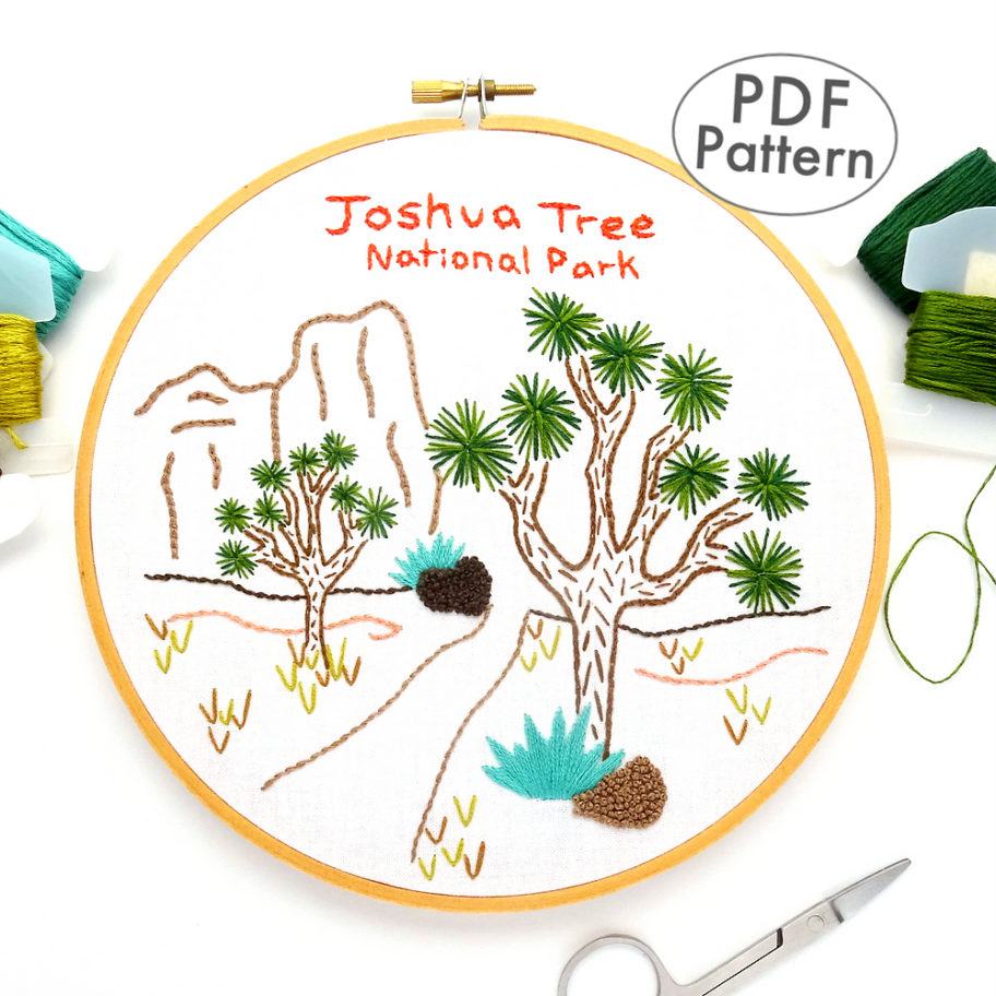 Joshua Tree National Park Hand Embroidery Pattern - Wandering Threads ...