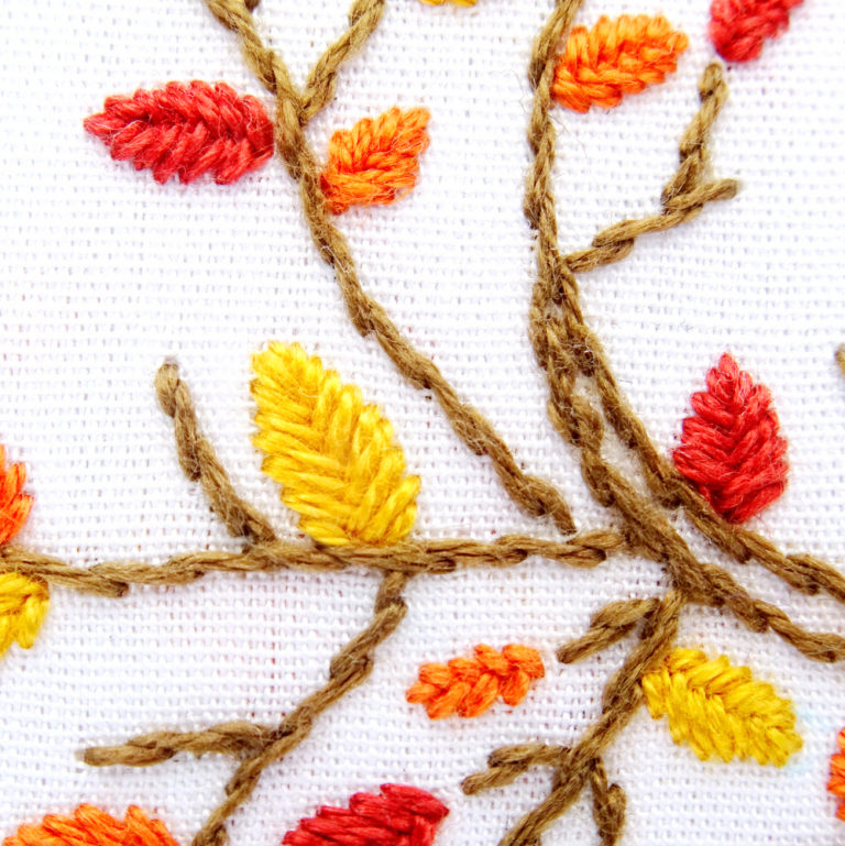 Autumn Tree Hand Embroidery Pattern - Wandering Threads Embroidery