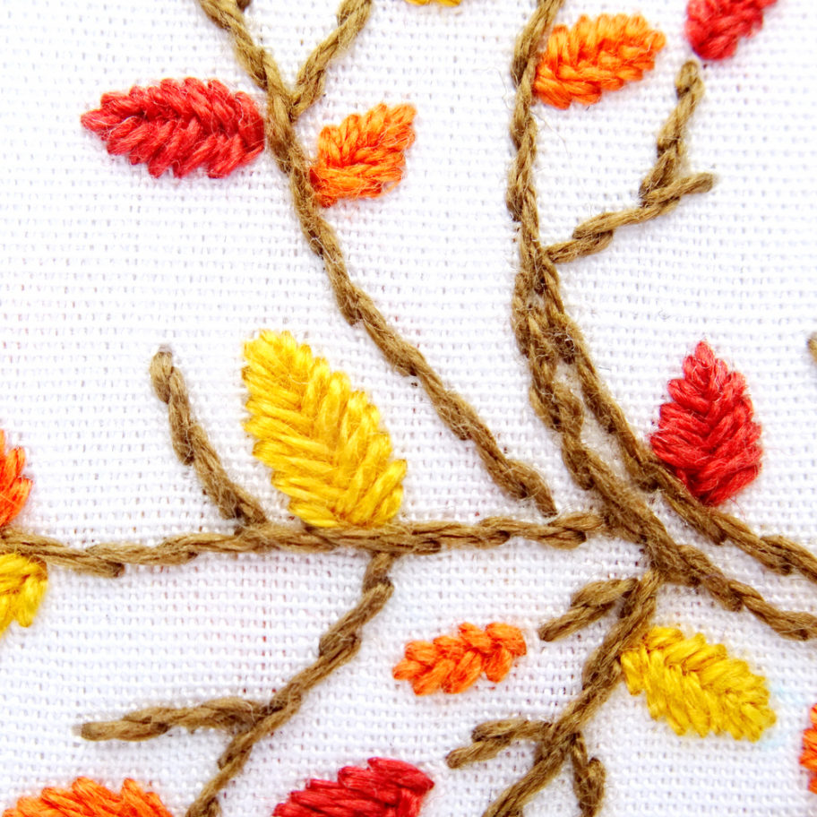Autumn Tree Hand Embroidery Pattern - Wandering Threads Embroidery