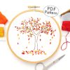 Autumn Tree Hand Embroidery Pattern - Wandering Threads Embroidery
