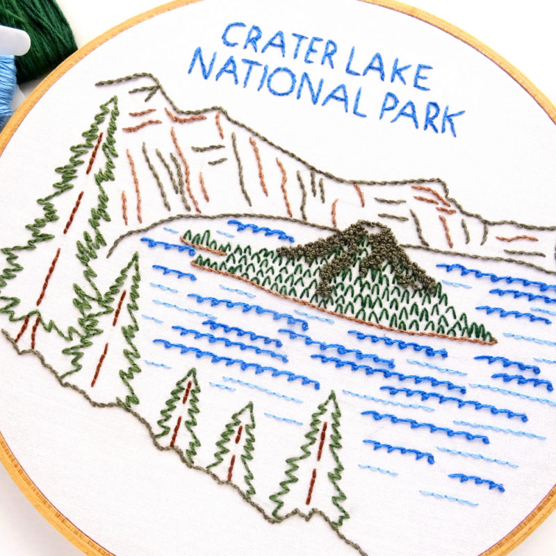 Crater Lake National Park Hand Embroidery Pattern - Wandering Threads ...