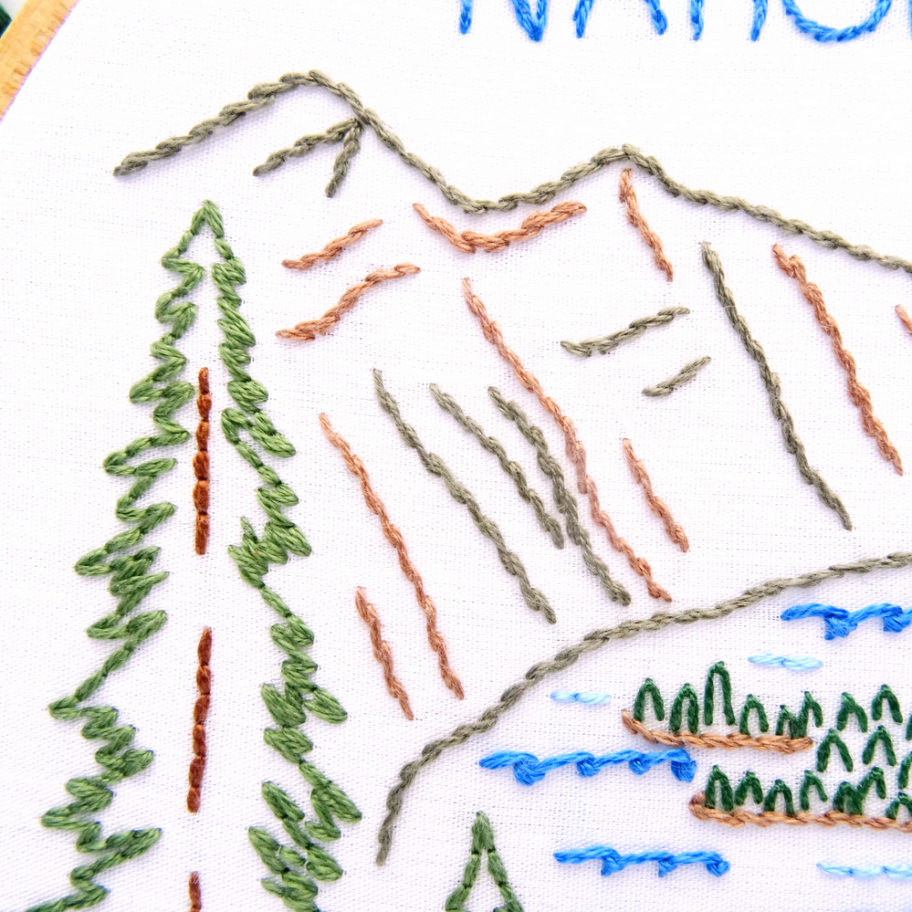 Crater Lake National Park Hand Embroidery Pattern - Wandering Threads ...