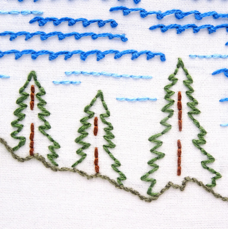 Crater Lake National Park Hand Embroidery Pattern - Wandering Threads ...
