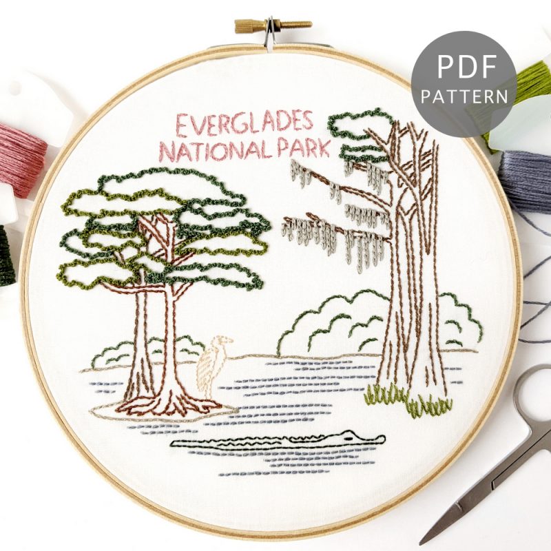 Everglades National Park Hand Embroidery Pattern - Wandering Threads ...