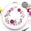 Spring Wreath Hand Embroidery Pattern - Wandering Threads Embroidery