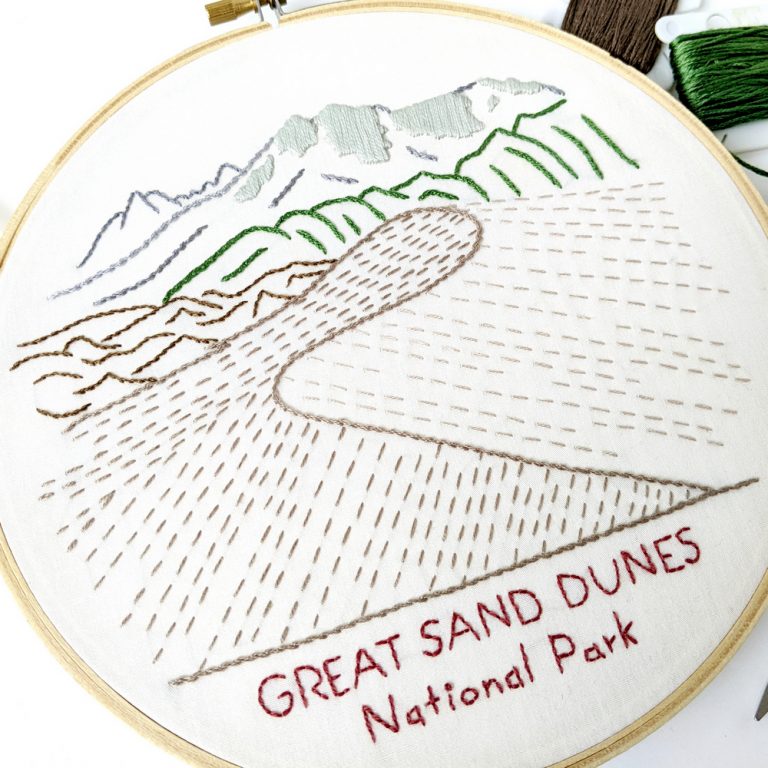 Great Sand Dunes National Park Hand Embroidery Pattern - Wandering ...