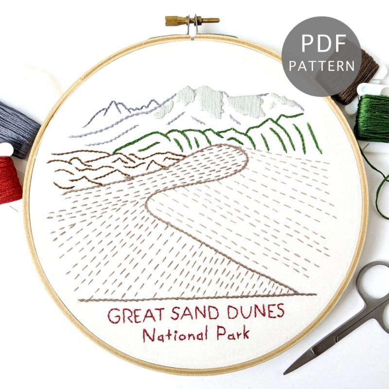 Great Sand Dunes National Park Hand Embroidery Pattern - Wandering ...