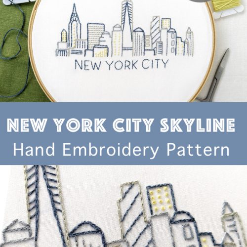 New York City Skyline Hand Embroidery Pattern - Wandering Threads ...