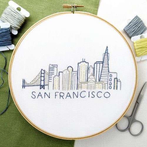 San Francisco Skyline Hand Embroidery Pattern - Wandering Threads ...