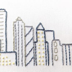 Seattle City Skyline Hand Embroidery Pattern - Wandering Threads Embroidery