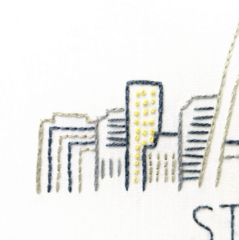 St Louis Skyline Hand Embroidery Pattern - Wandering Threads Embroidery
