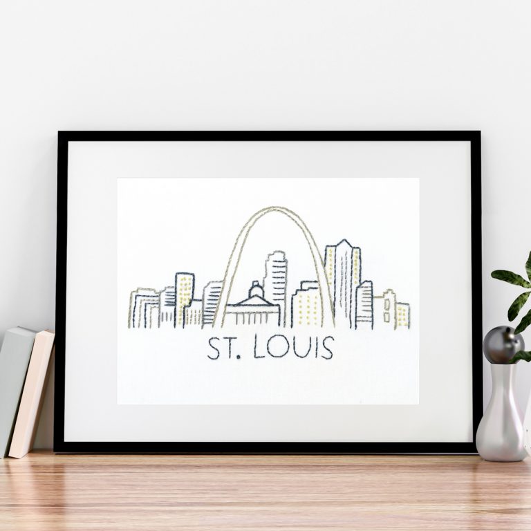 St Louis Skyline Hand Embroidery Pattern - Wandering Threads Embroidery