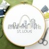 St Louis Skyline Hand Embroidery Pattern - Wandering Threads Embroidery