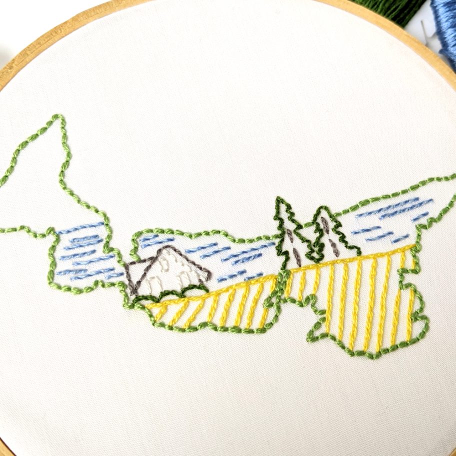 Prince Edward Island Hand Embroidery Pattern - Wandering Threads Embroidery