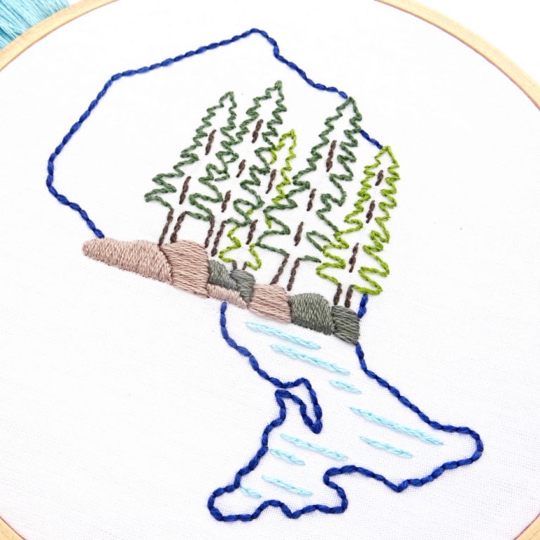 Ontario Hand Embroidery Pattern - Wandering Threads Embroidery