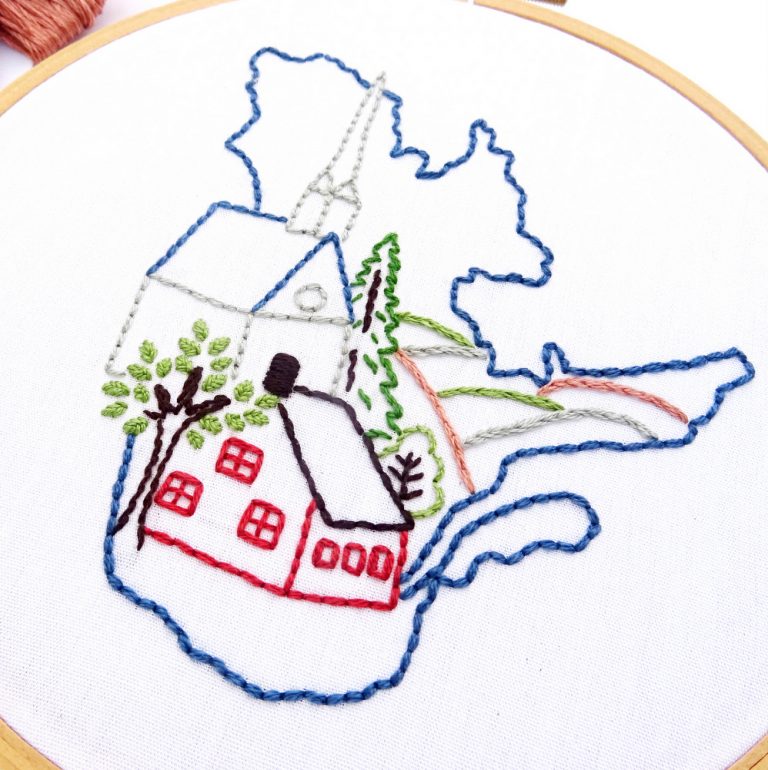 Quebec Hand Embroidery Pattern - Wandering Threads Embroidery