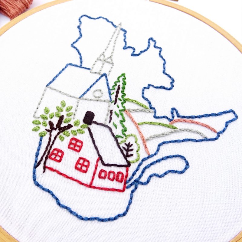 Quebec Hand Embroidery Pattern - Wandering Threads Embroidery