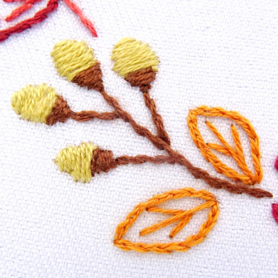 Autumn Wreath Hand Embroidery Pattern - Wandering Threads Embroidery