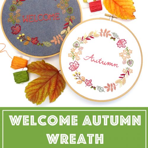 Autumn Wreath Hand Embroidery Pattern - Wandering Threads Embroidery