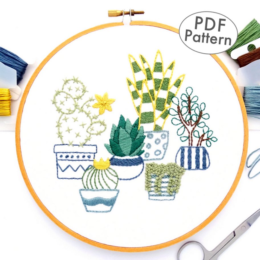 Desert Garden Hand Embroidery Pattern - Wandering Threads Embroidery