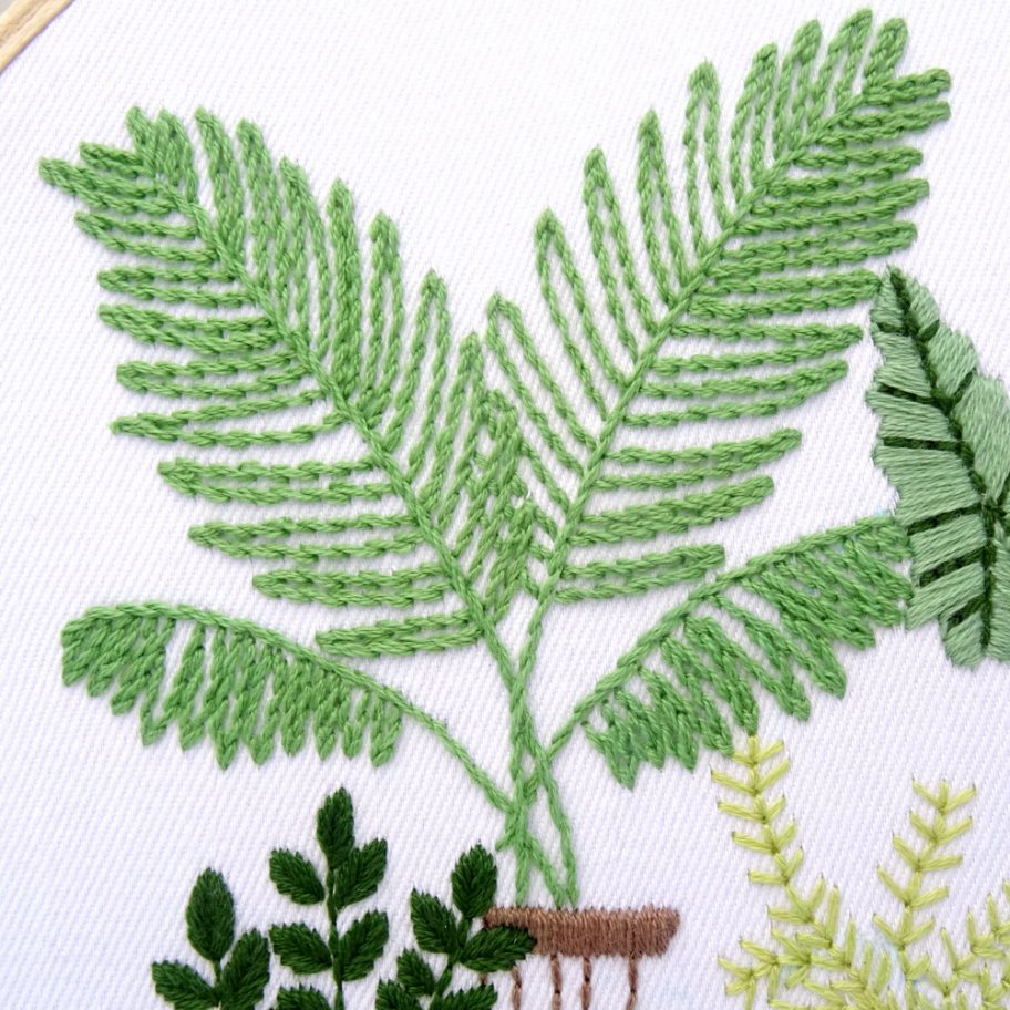 Tropical Leaves Hand Embroidery Pattern - Wandering Threads Embroidery