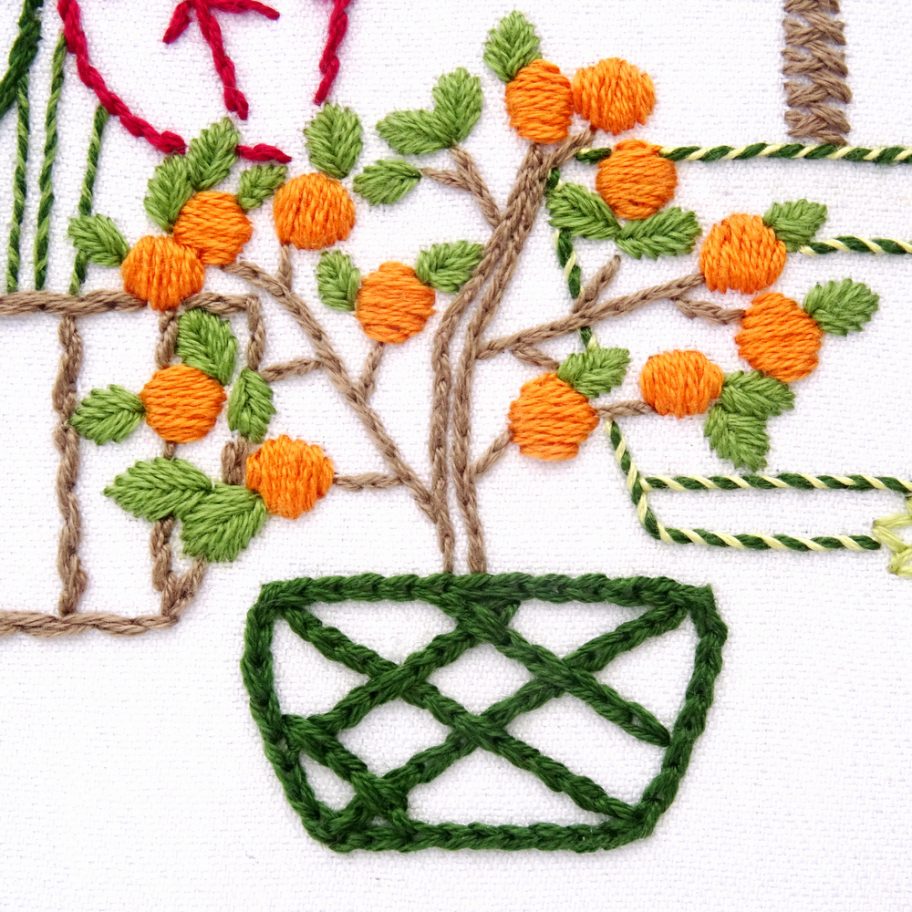 Flowers & Fruit Hand Embroidery Pattern - Wandering Threads Embroidery