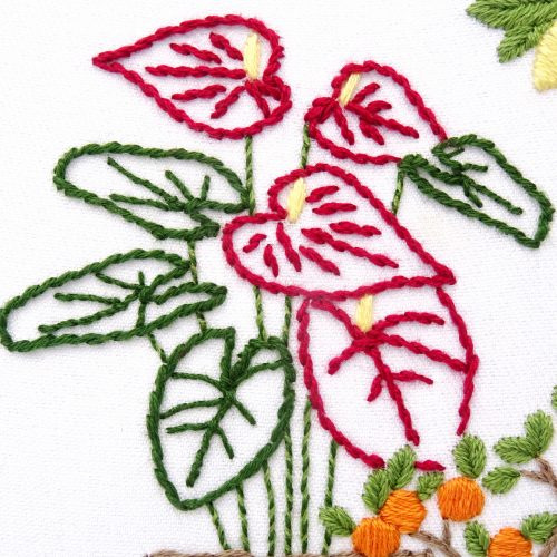 Flowers & Fruit Hand Embroidery Pattern - Wandering Threads Embroidery