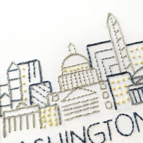 Washington D.C. Skyline Hand Embroidery Pattern - Wandering Threads ...