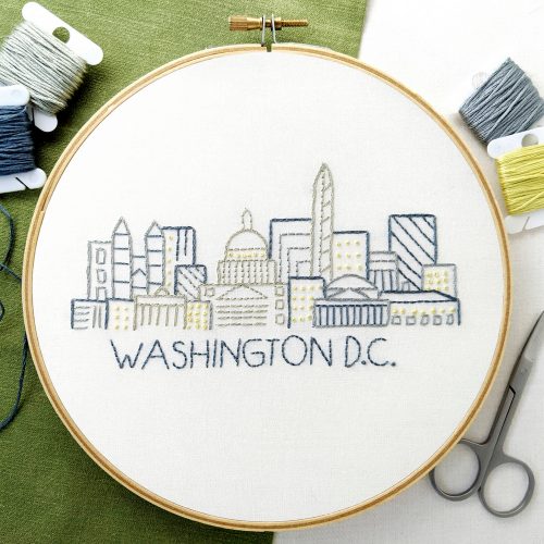 Washington D.C. Skyline Hand Embroidery Pattern - Wandering Threads ...