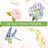 50 U.S. State Flower Hand Embroidery Patterns - Wandering Threads ...