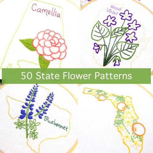 50 U.S. State Flower Hand Embroidery Patterns - Wandering Threads ...