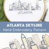 Atlanta City Skyline Hand Embroidery Pattern - Wandering Threads Embroidery