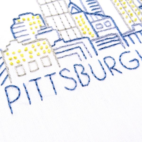 Pittsburgh Skyline Hand Embroidery Pattern - Wandering Threads Embroidery