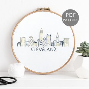 Cleveland City Skyline Hand Embroidery Pattern - Wandering Threads ...