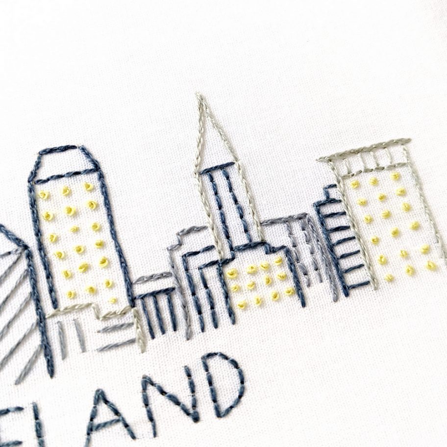 Cleveland City Skyline Hand Embroidery Pattern - Wandering Threads ...