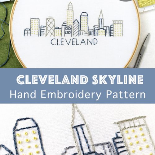 Cleveland City Skyline Hand Embroidery Pattern - Wandering Threads ...
