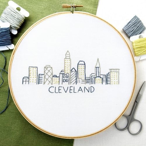 Cleveland City Skyline Hand Embroidery Pattern - Wandering Threads ...