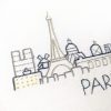 Paris City Skyline Hand Embroidery Pattern - Wandering Threads Embroidery