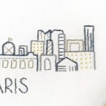 Paris City Skyline Hand Embroidery Pattern - Wandering Threads Embroidery