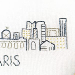 Paris City Skyline Hand Embroidery Pattern - Wandering Threads Embroidery