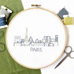 Paris City Skyline Hand Embroidery Pattern - Wandering Threads Embroidery