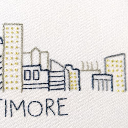 Baltimore City Skyline Hand Embroidery Pattern - Wandering Threads ...