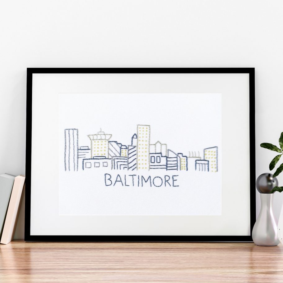 Baltimore City Skyline Hand Embroidery Pattern - Wandering Threads ...