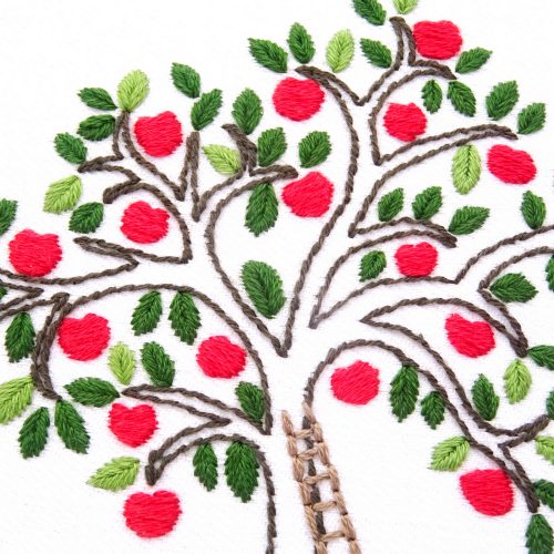 Apple Tree Hand Embroidery Pattern - Wandering Threads Embroidery