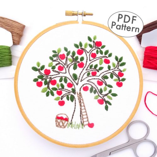 Apple Tree Hand Embroidery Pattern - Wandering Threads Embroidery