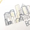 Boston City Skyline Hand Embroidery Pattern - Wandering Threads Embroidery